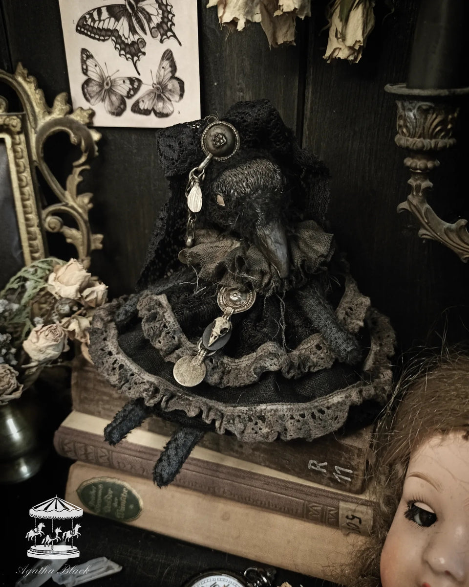 9.5" Mourning Raven – Agatha Black