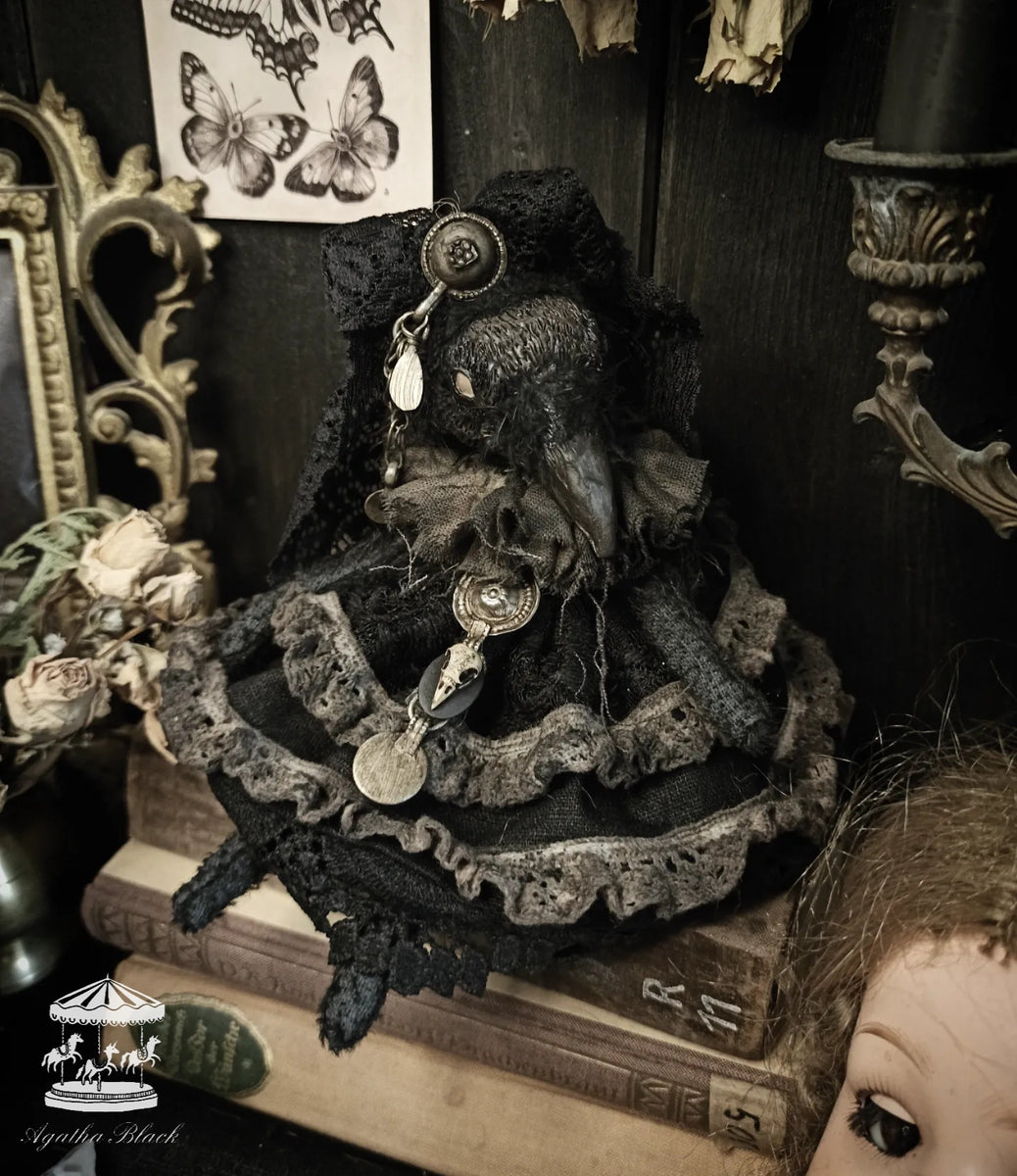 9.5" Mourning Raven – Agatha Black